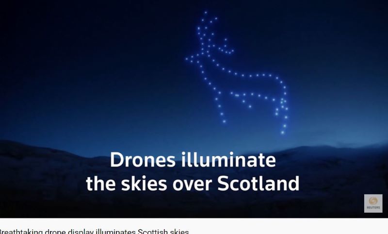 Night Views: Breathtaking Drone Display Illuminates Sky In Scotland ...