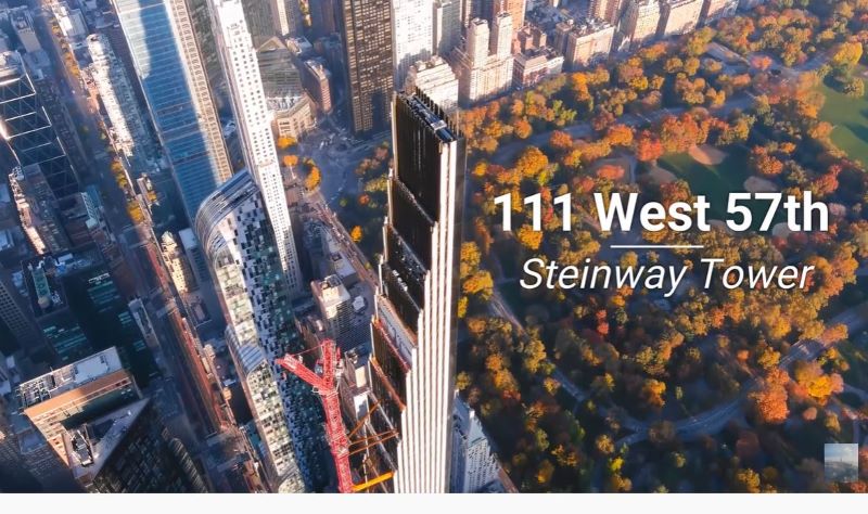 Aerial Views: ‘Steinway Tower’ – 111 West 57th Street In New York City ...