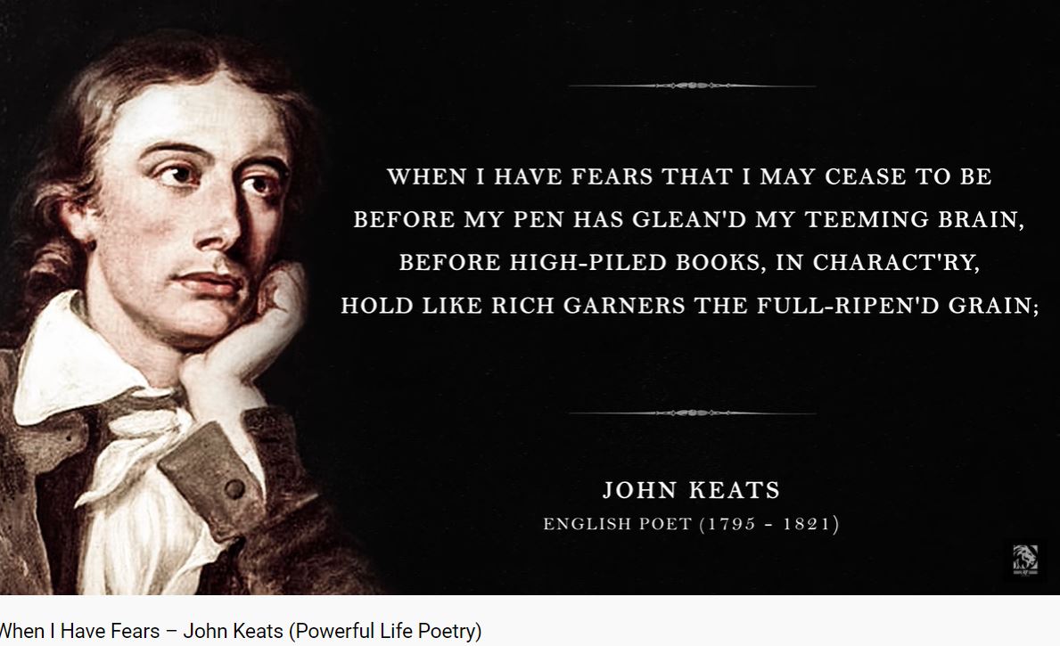 Poetry: ‘When I Have Fears’ – John Keats (1795-1821) | Boomers Daily