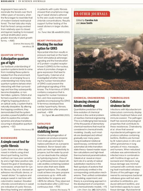 TOP JOURNALS: RESEARCH HIGHLIGHTS FROM SCIENCE MAGAZINE (April 2, 2021 ...