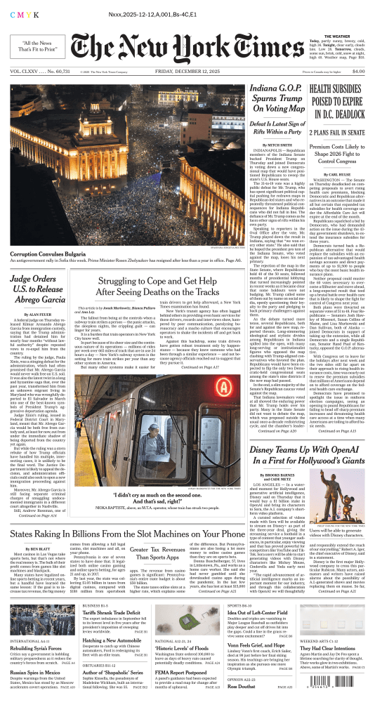 THE NEW YORK TIMES – FRIDAY, DECEMBER 12, 2025 | Boomers Daily