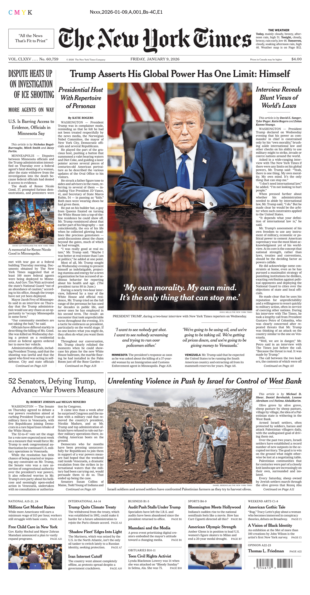 THE NEW YORK TIMES – FRIDAY, JANUARY 9, 2026 | Boomers Daily