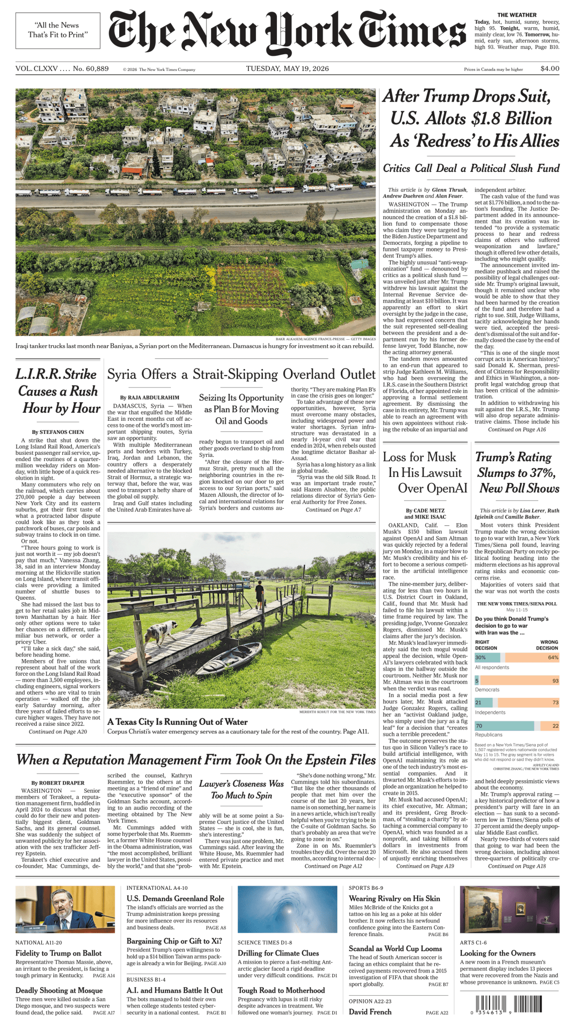 THE NEW YORK TIMES – TUESDAY, MAY19, 2026 | Boomers Daily