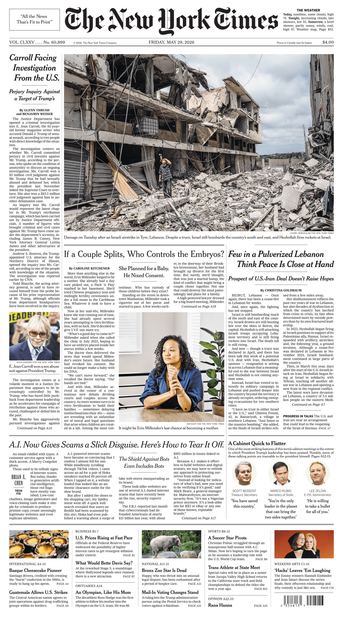 THE NEW YORK TIMES – FRIDAY, MAY 29, 2026 | Boomers Daily