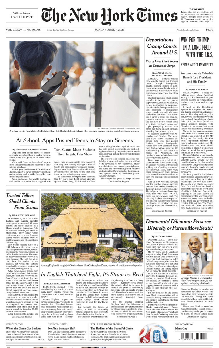 THE NEW YORK TIMES – SUNDAY, JUNE 7, 2026 | Boomers Daily